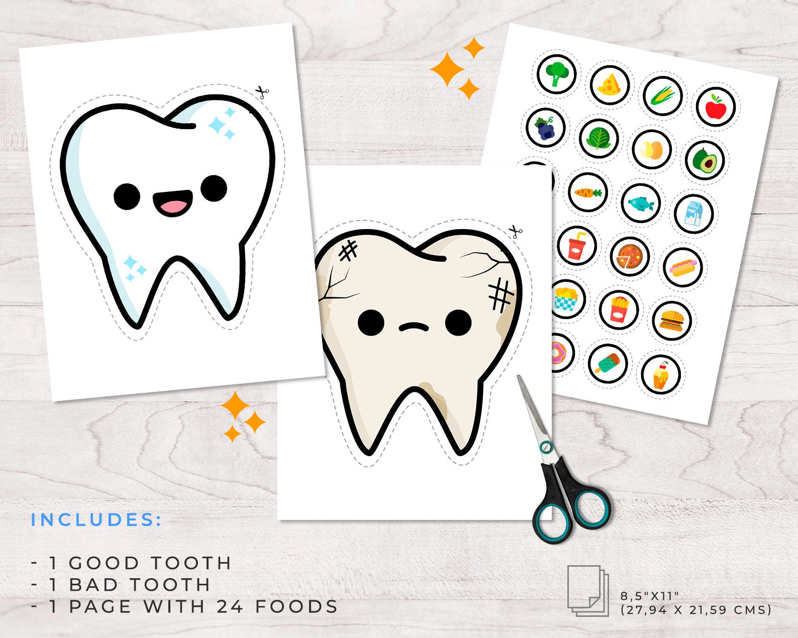 Dental Health Game Printable PDF, Preschool Toddler Tooth Activity ...