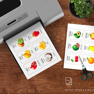 Flashcards in Hebrew: Fruits and Vegetables | Montessori Cards ...