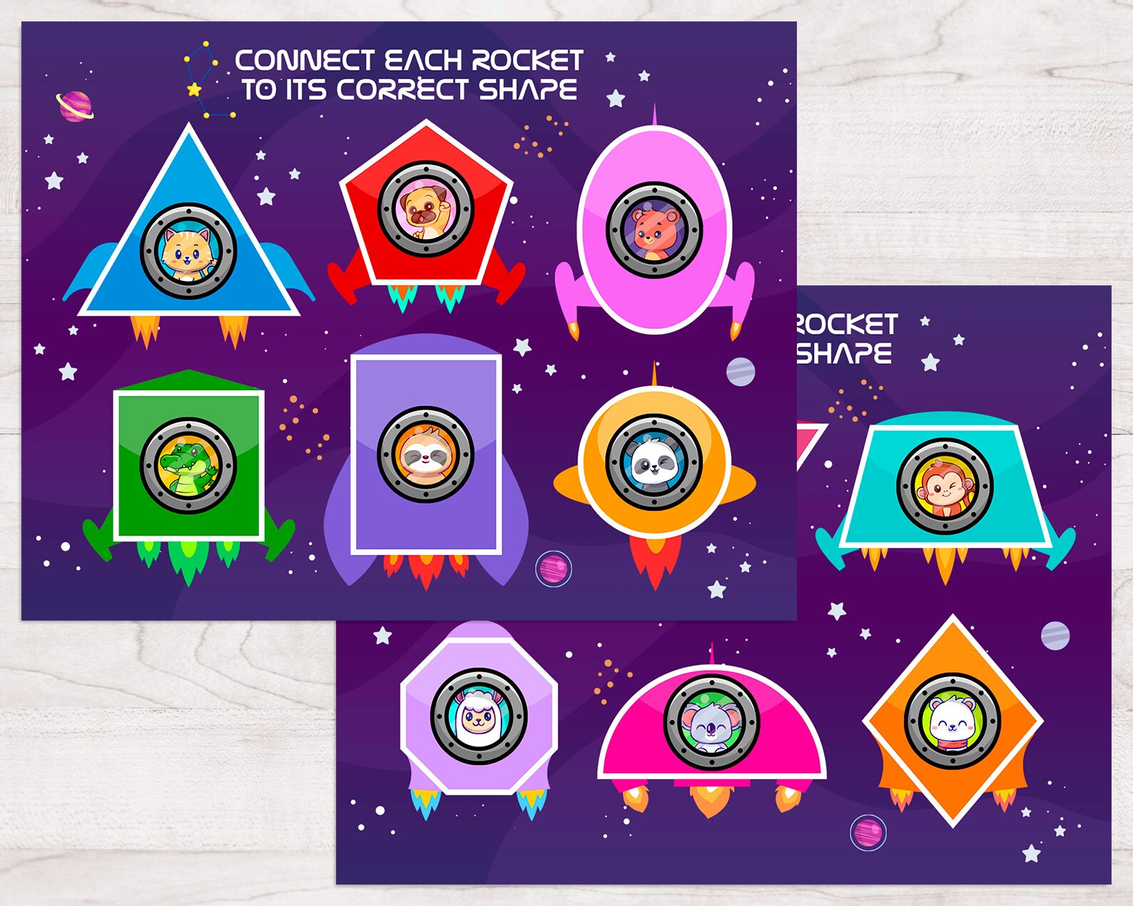 Shapes for Preschool, Shapes for Sorting, Geometric Shapes, Spaceship ...