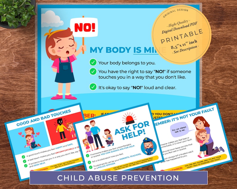 Good and Bad Touch, Learning Printable Booklet, Teaching Body Safety to ...