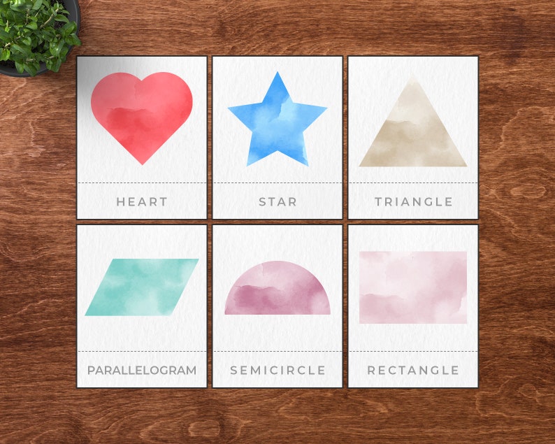 GEOMETRIC SHAPES Flash Cards, Preschool Materials, Homeschool ...