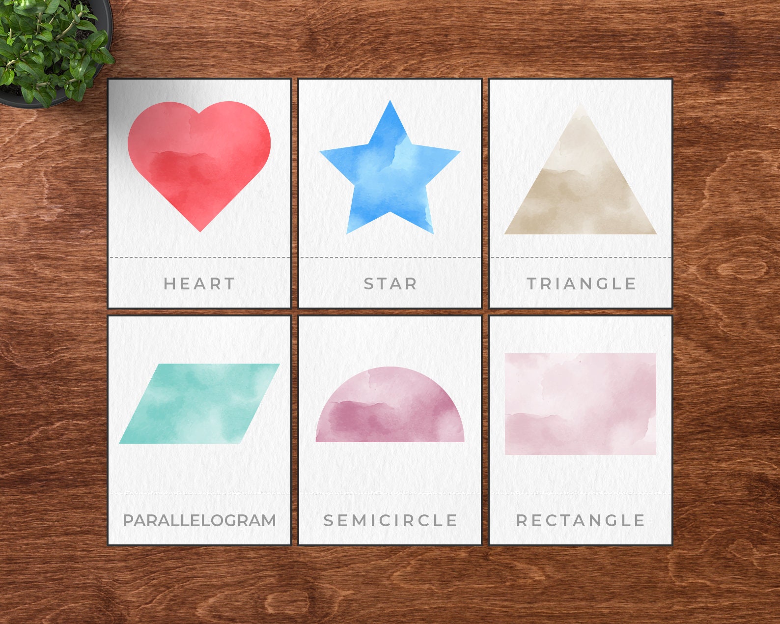 GEOMETRIC SHAPES Flash Cards, Preschool Materials, Homeschool ...