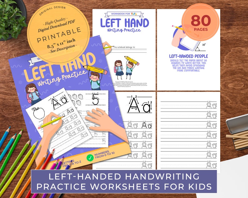 Left Hand Writing Practice for Kids | Trace & Write Letters and Numbers ...