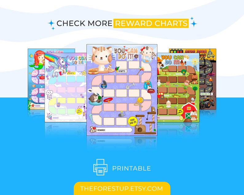 Unicorn Reward Chart Daily Chore Chart Kids Routine Sticker Chart ...