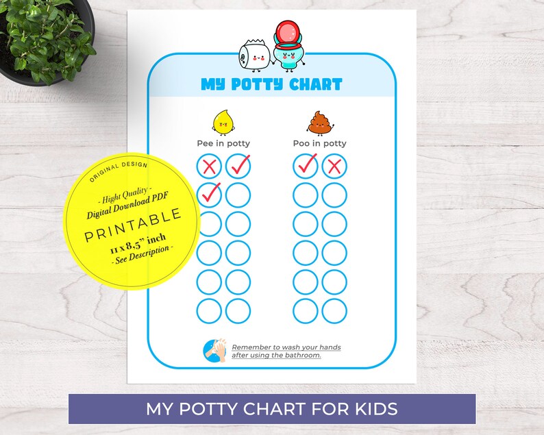 Printable Potty Training Chart | Sticker Chart | Toilet Training ...