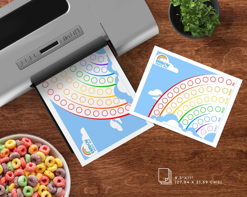 Rainbow Snack Mat | Color Sorting Activity | Printable Mat | Digital ...
