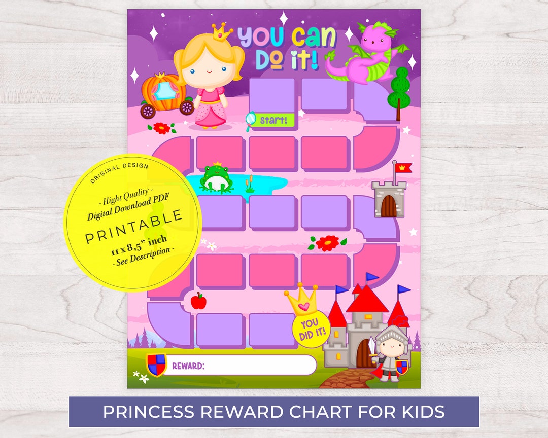 Princess Reward Chart for Kids | Chore Chart | Behavior Chart ...