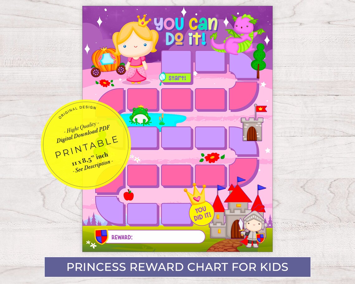 Princess Reward Chart for Kids | Chore Chart | Behavior Chart ...