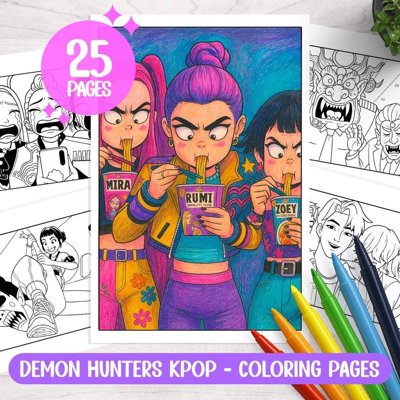 Kpop demon hunters coloring pages - Etsy Italia