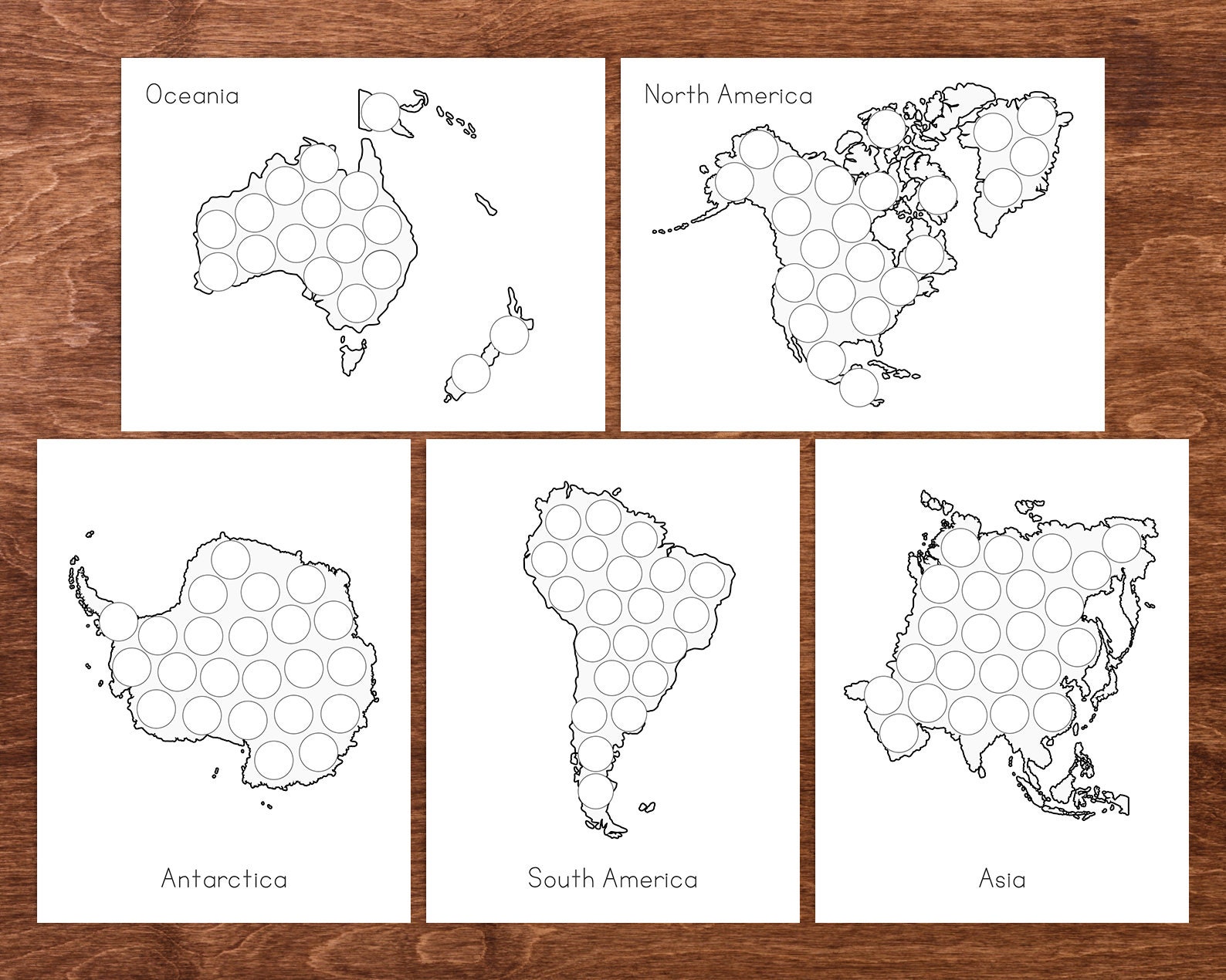 Dot Marker Continents, World Continents Dot Marker Worksheets, Dot ...