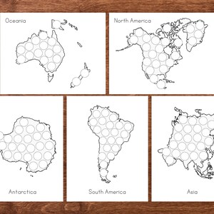 Dot Marker Continents, World Continents Dot Marker Worksheets, Dot ...