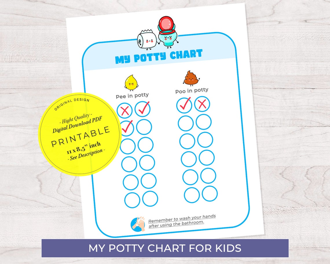 Printable Potty Training Chart Sticker Chart Toilet Training Reward ...
