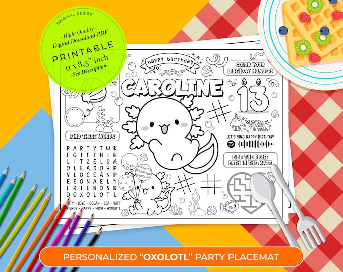 Axolotl Printable Activity and Coloring Sheets Maze Word Search ...