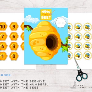 Bee Counting Printable Activity for Toddler, Counting Activity 1-10 ...