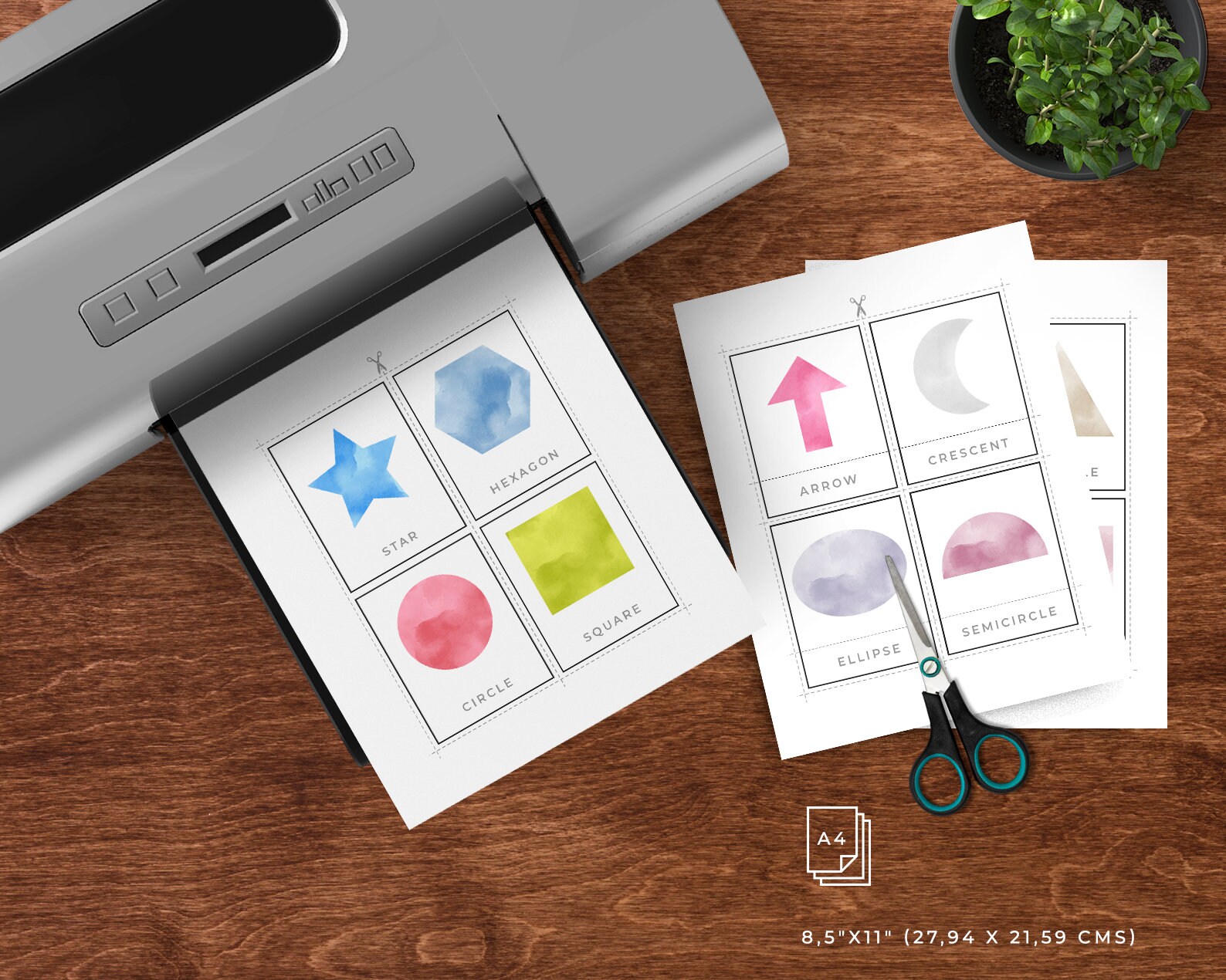 GEOMETRIC SHAPES Flash Cards, Preschool Materials, Homeschool ...