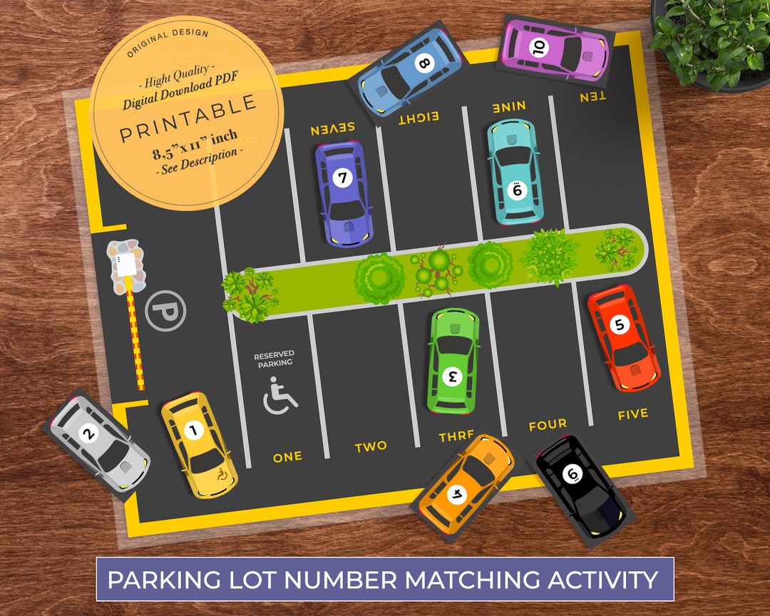 Cars Parking Numbers, Matching Number, Count to 10, Cars Busy Book Page ...