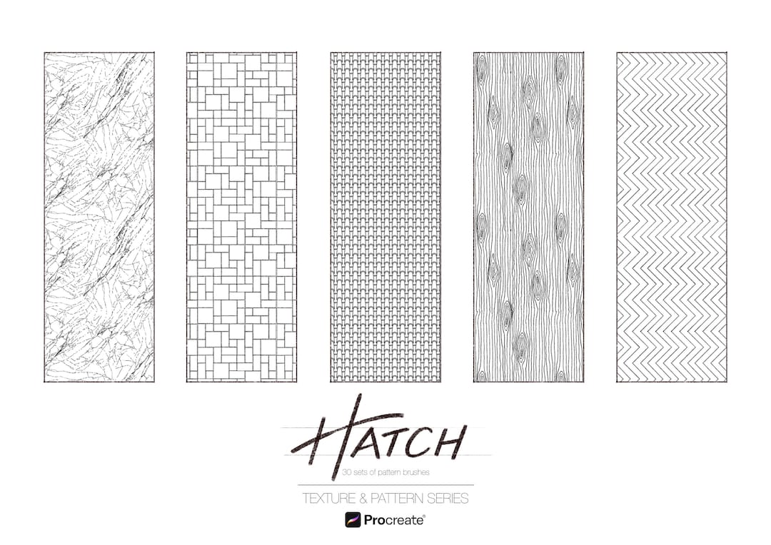30 Texture & Pattern Brush/hatch for Procreate - Etsy