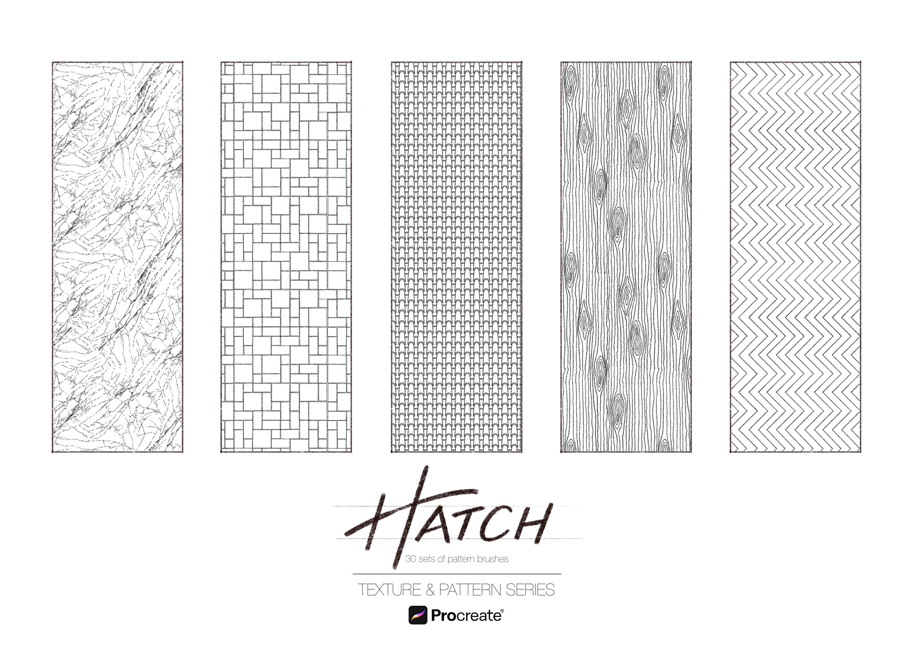 30 Texture & Pattern Brush/hatch for Procreate - Etsy