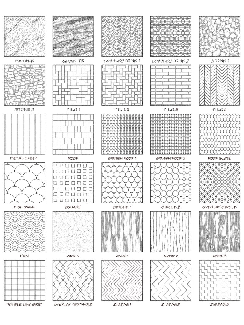 30 Texture & Pattern Brush/hatch for Procreate - Etsy