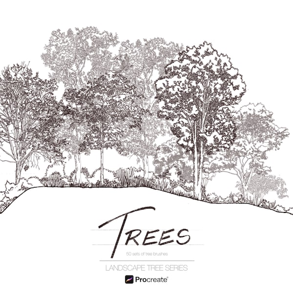 Tree Drawing Digital Art - Etsy