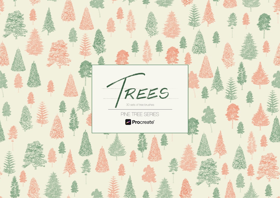 30 Pine Tree/ Coniferous Stamp Brushes Set for Procreate - Etsy
