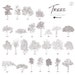 50 Trees Drawing Stamp Brush Set for Procreate : Landscape Tree Series ...