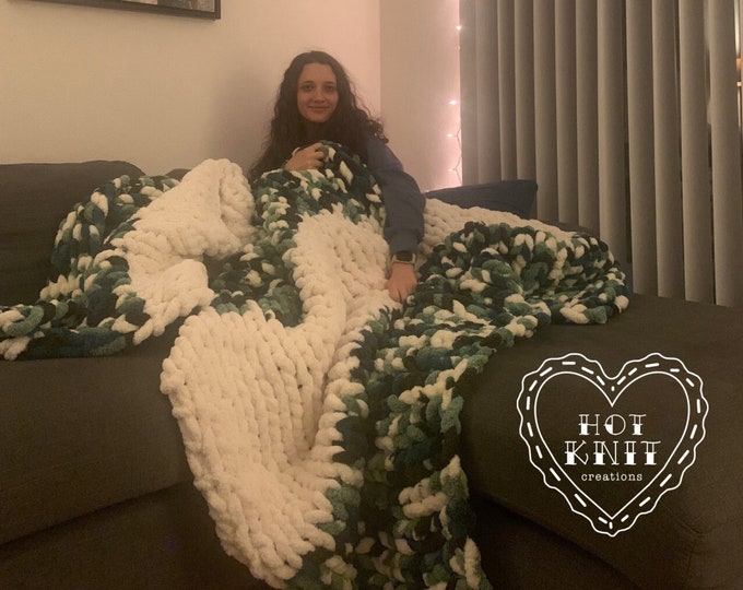 Extra-large Chunky Knit Blanket - Etsy