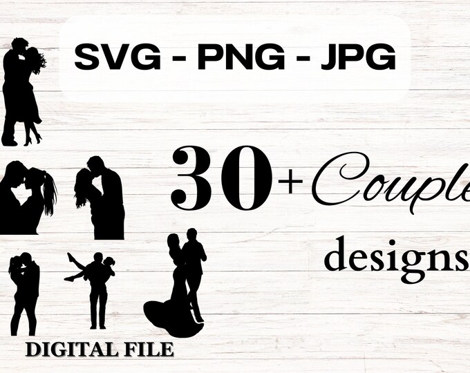 Couple SVG Bundle, Couple PNG Bundle, Couple JPG Bundle, Couple ...