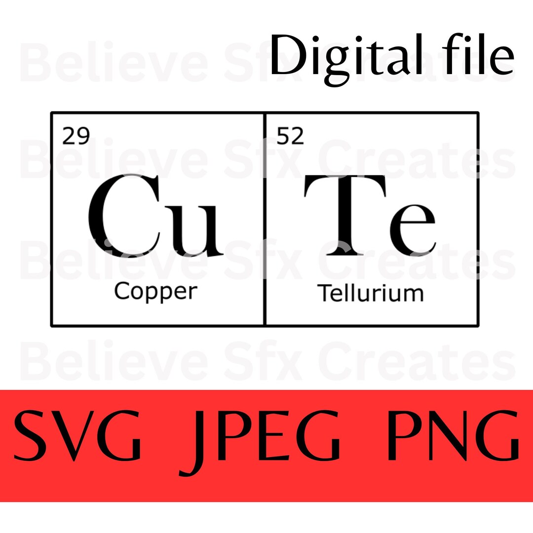 Cute Valentines Svg, Periodic Table Svg, Valentines PNG SVG JPG Digital ...
