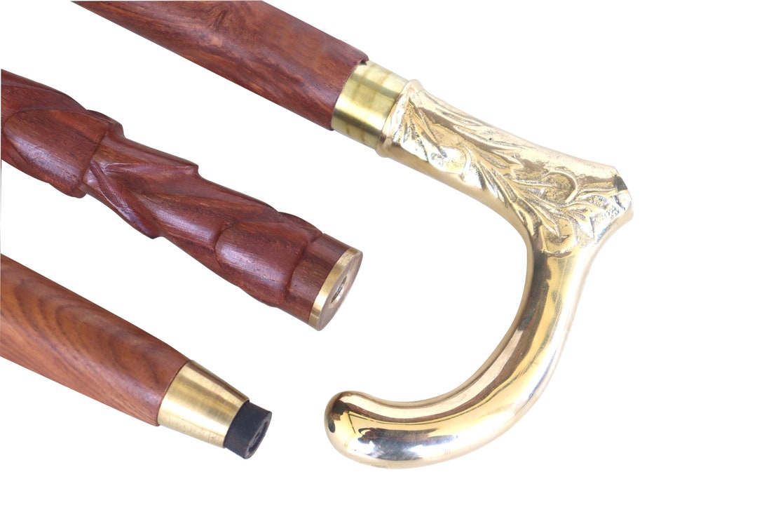 Handmade Walking Stick | Wood Walking Canes | Brass Handle | Antique ...