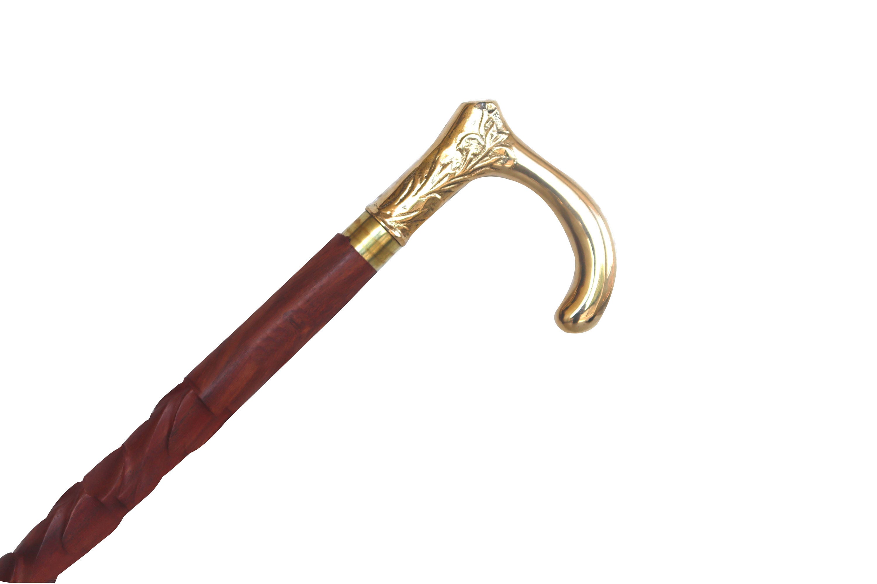 Handmade Walking Stick Wood Walking Canes Brass Handle Antique Walking ...