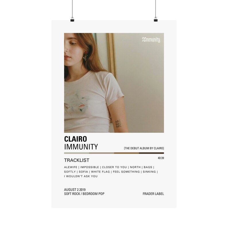 Clairo Poster Immunity Album Cover / Gift for Indie Pop Fans / Home ...