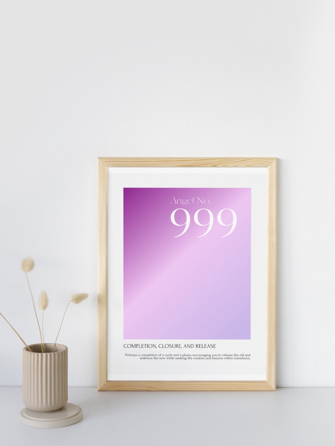 Angel Number 999 Aura Printed Poster Vibrant Colors & Meaningful ...