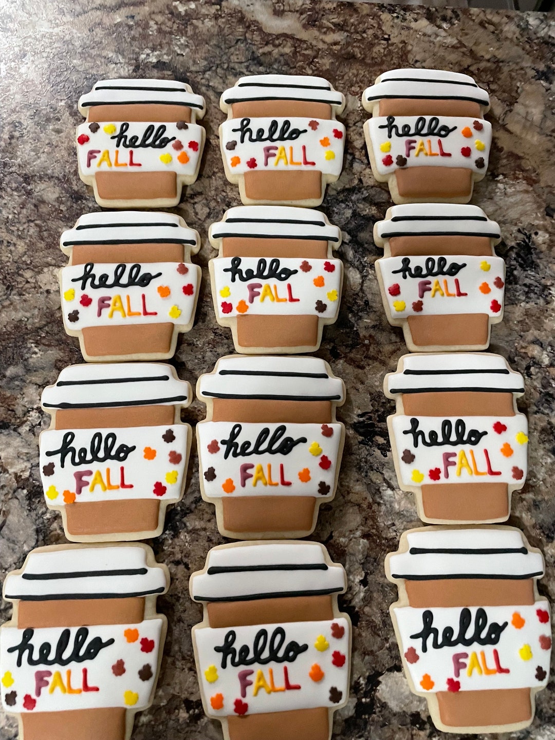 Hello Fall-coffee Cup Cookies - Etsy
