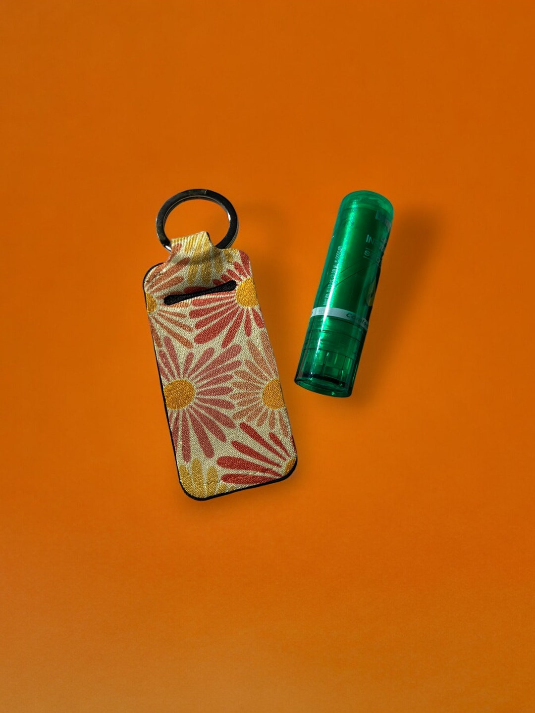 Sunny Floral Chapstick Holder Keychain - Etsy