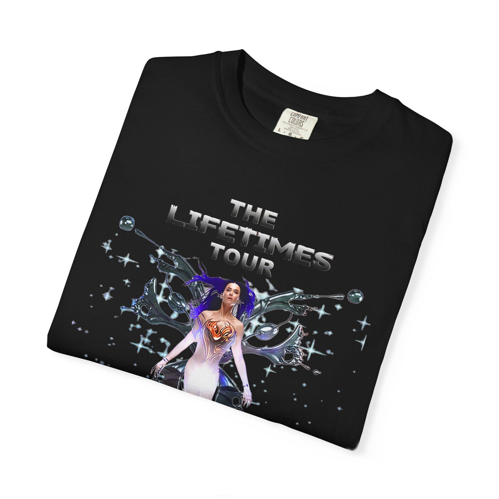 Katy Perry Unisex Black and Blue T-shirt the Lifetime Tour Short Sleeve ...
