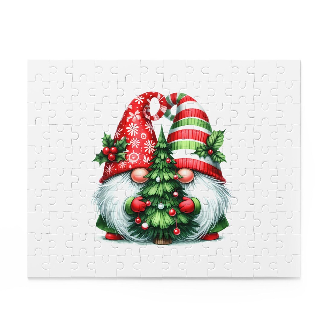 Jigsaw Puzzle, Christmas Gnome Puzzle for Holiday Fun, Winter Game ...