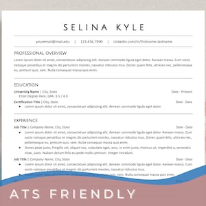 ATS Friendly Resume Template | Minimalist Resume Word, Pages, Google ...