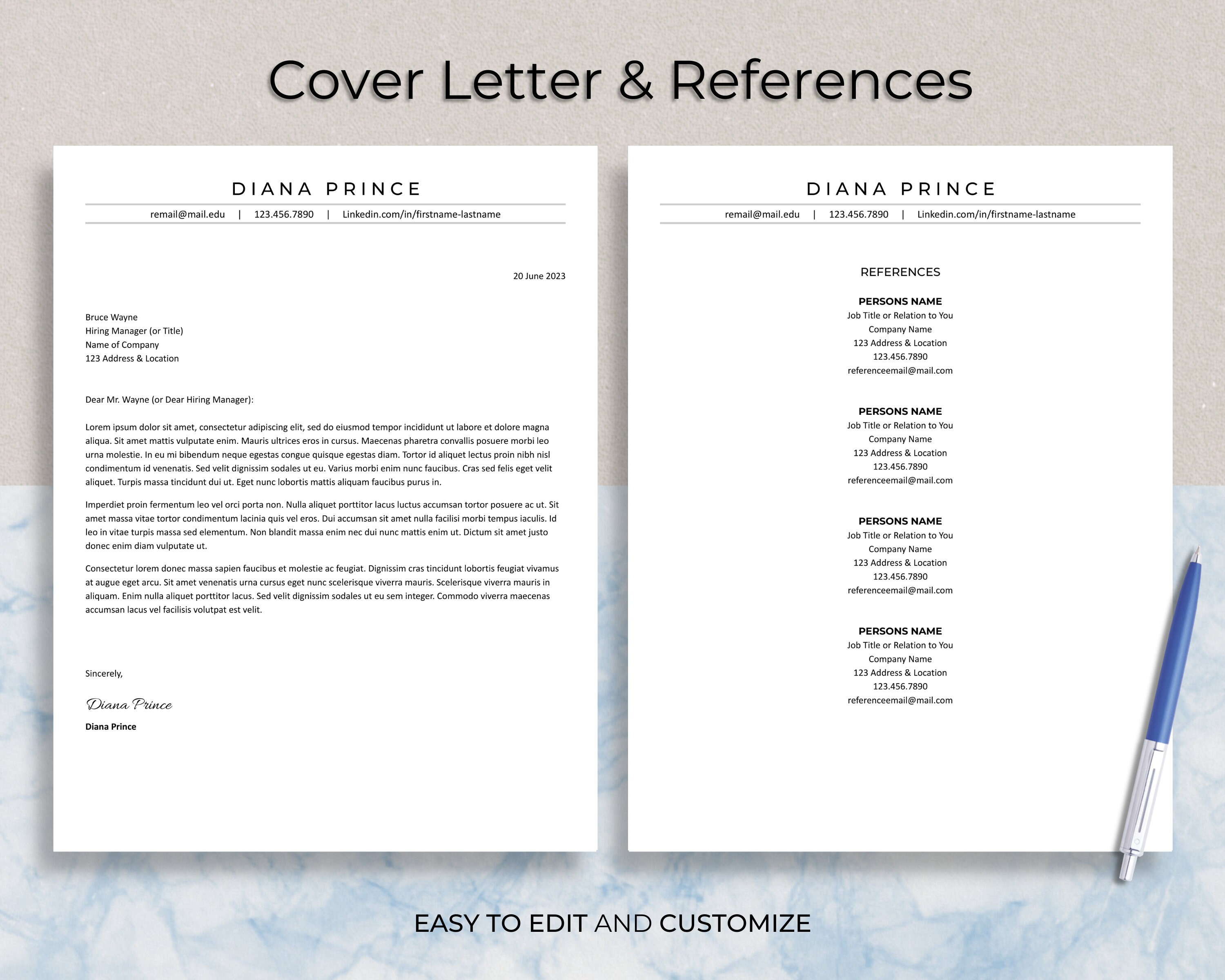 Simple ATS Friendly Resume Template Bundle | Word, Pages, Google Docs ...