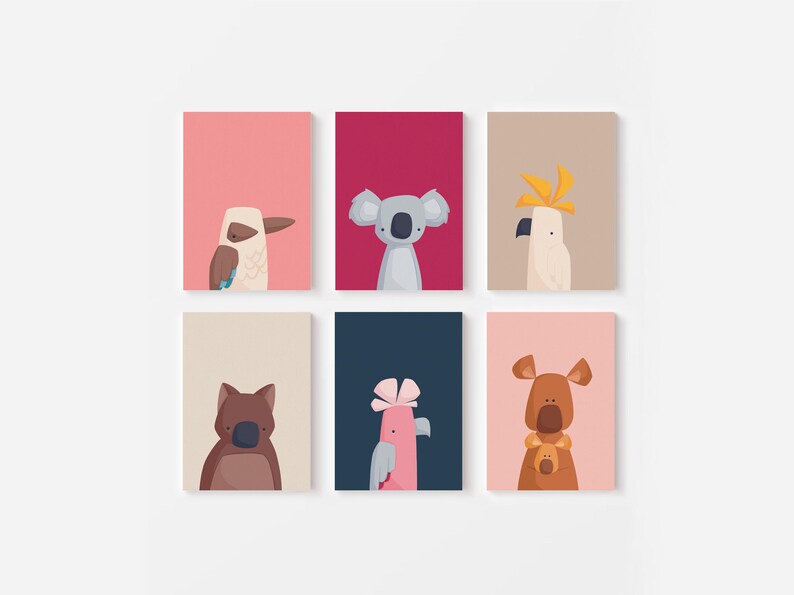 Australian Animal Set | Aussie Animals | Colourful Kid's Art | Koala ...