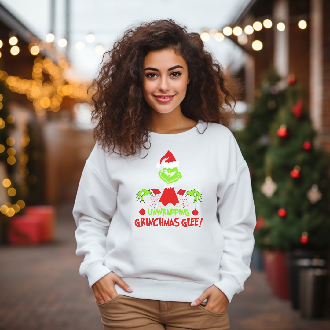 Unwrapping Grinchmas Glee Christmas Sweatshirt, Christmas Sweater ...