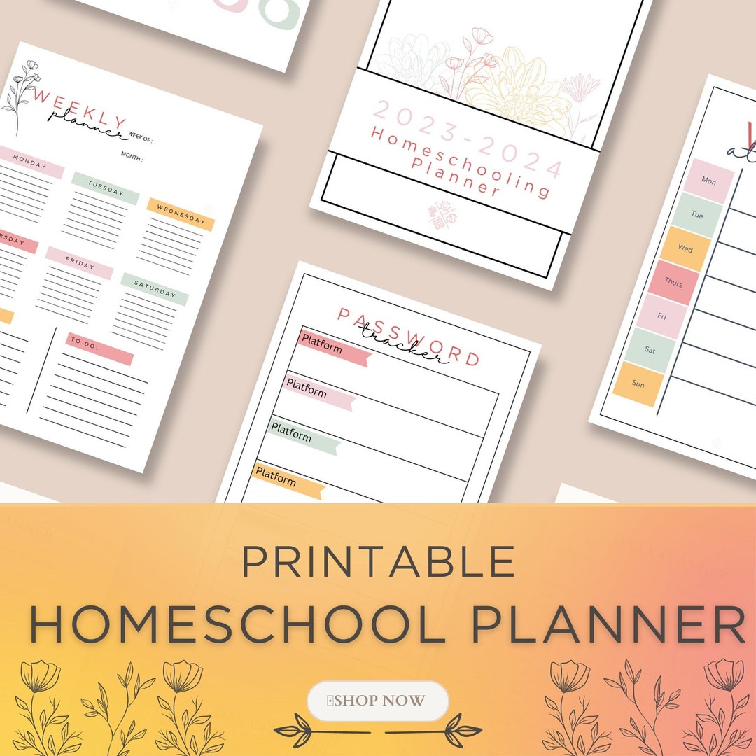 Printable Homeschooling Planner - Etsy