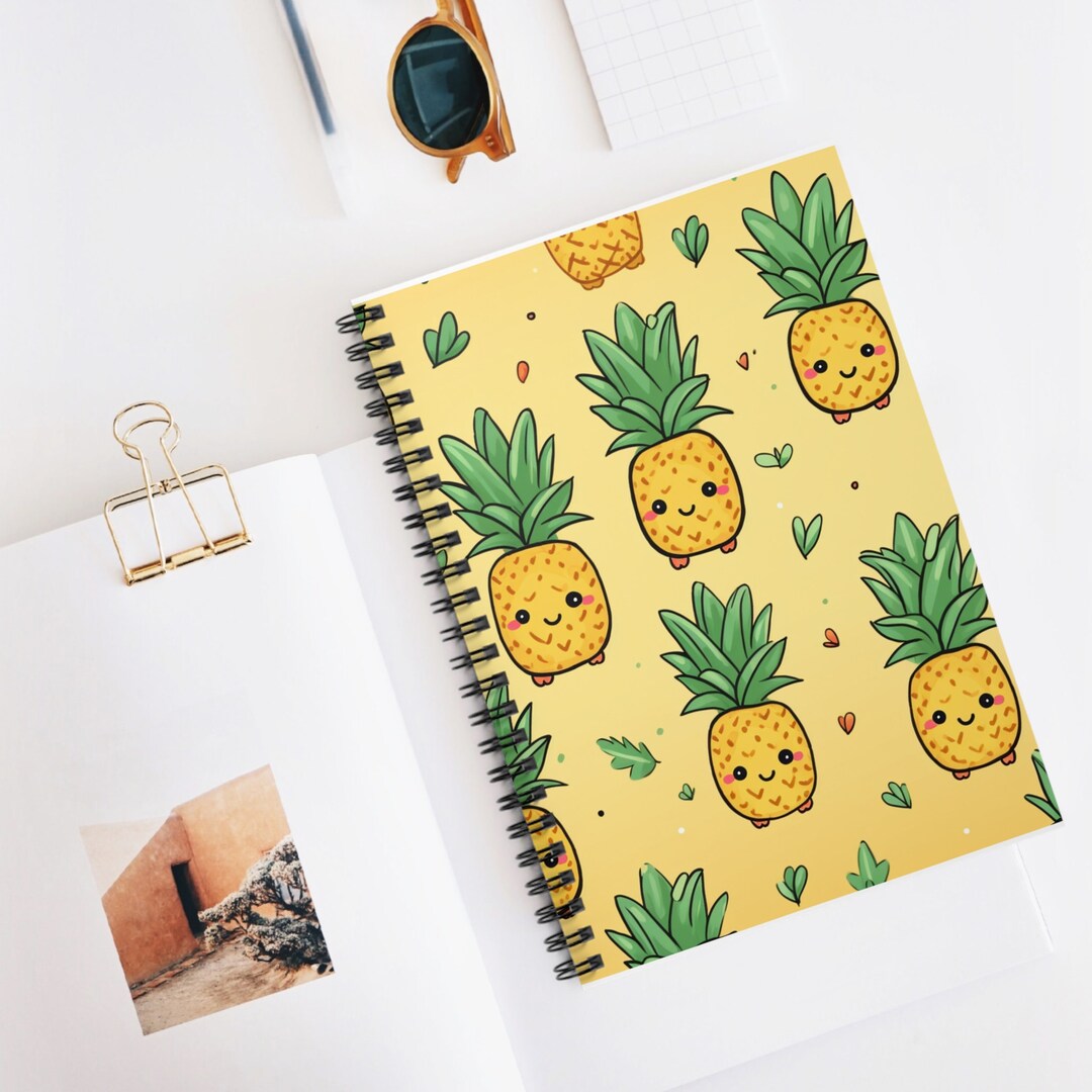 Cute Pineapple Spiral Notebook, Kawaii Pineapple, Pineapple Gift ...