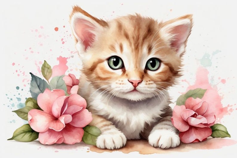 Digital Art | Instant Download Cat Baby Kittens Arts 5 Digital Download Image - Etsy