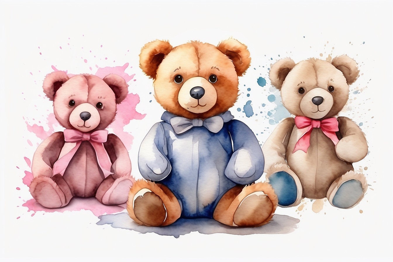 Digital Art | Instant Download | Teddy Bear | Adorable Teddy | Teddy ...