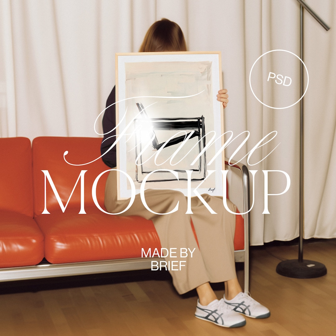 Frame Mockup With Person Mockup With Reflections ISO DIN Ratio PSD ...