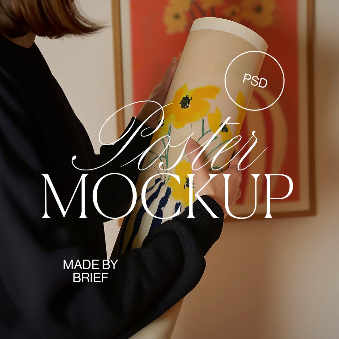 Poster Mockup With Person | Poster Roll Mockup | Holding Poster Tube ...