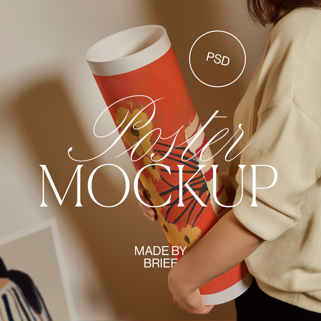 Poster Mockup With Person Poster Roll Mockup Holding Poster Tube Mockup ...