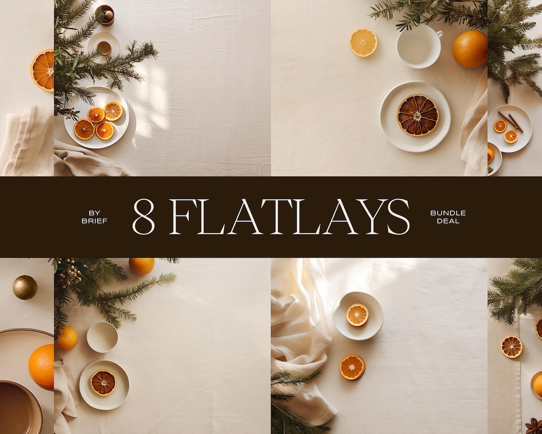 Christmas Flatlay Mockup Bundle, Table Flat Lay, Winter Holiday Product ...