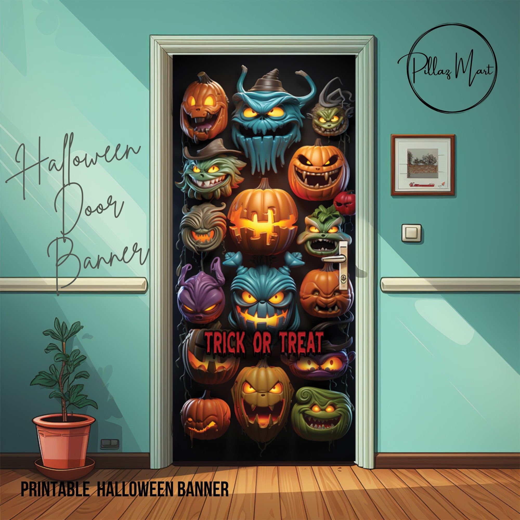 Halloween Door Poster, Printable Door Poster, Printable Halloween Door ...